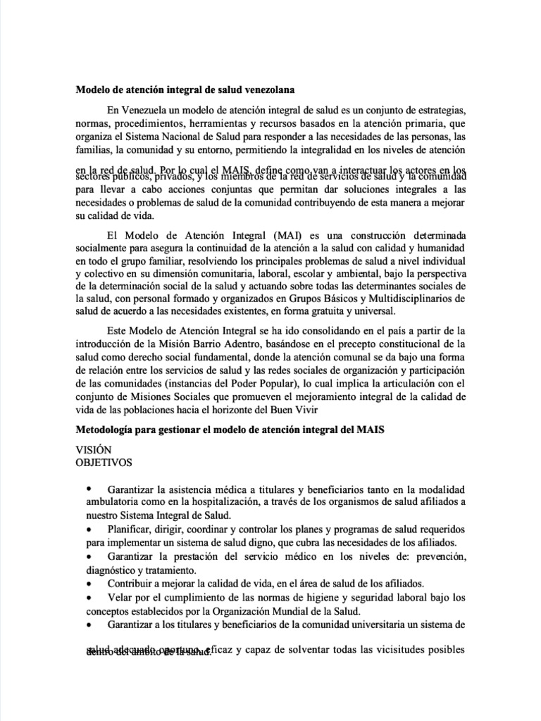 PDF Modelo de Atencion Integral de Salud Venezolana - Compress | PDF