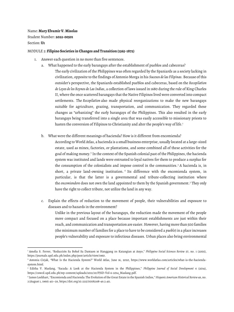 HIST 1 - Module 5 - MISOLAS | PDF | Philippines | Science