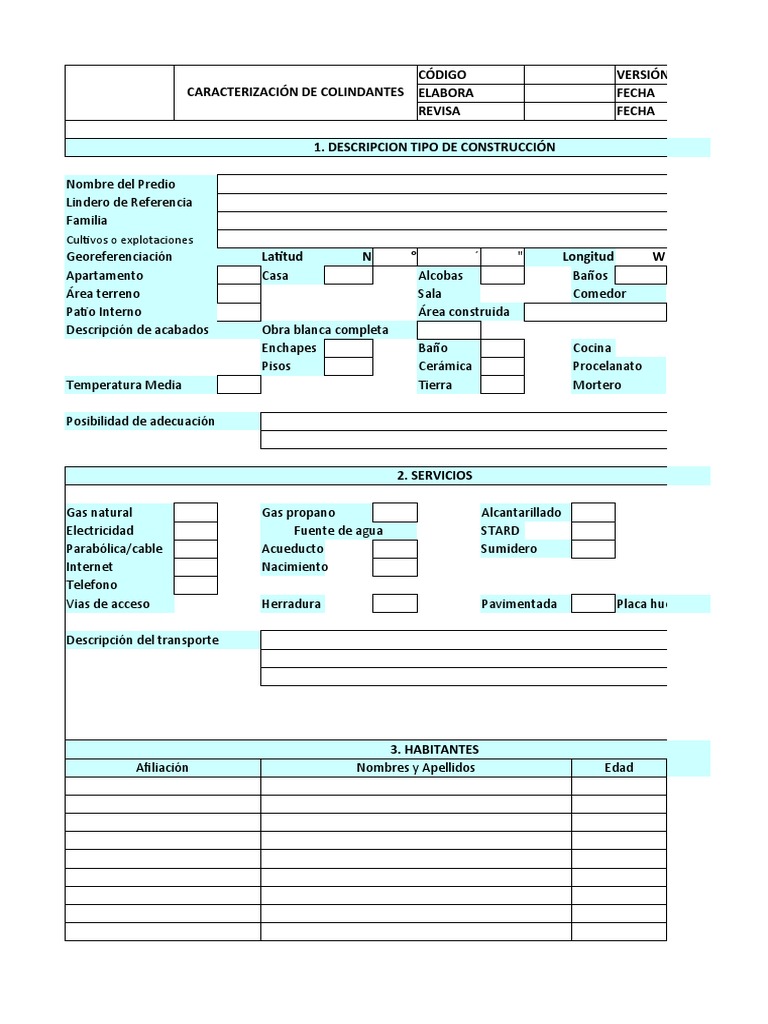 Caracterización de Colindantes | PDF
