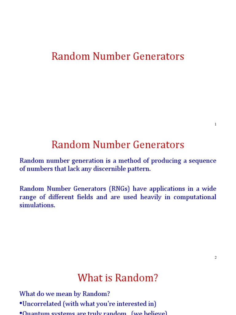 Pseudo-Random Number Generators: An Overview of Concepts and Best ... Pseudo-Random Number Generators: An Overview of Concepts and Best ...