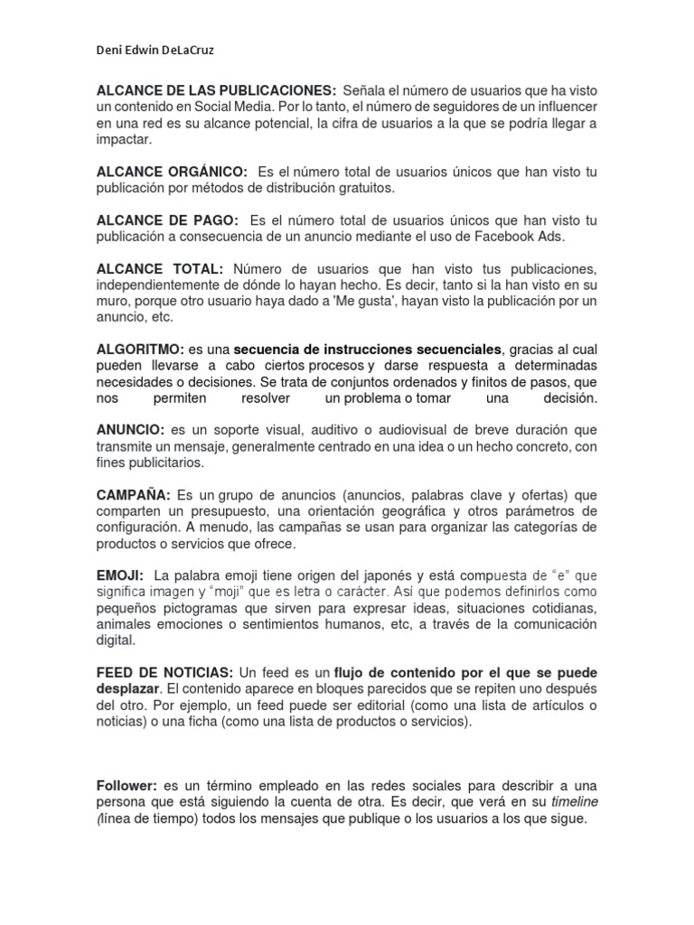 Definiciones de Terminos Usados en Redes Sociales | PDF | Hashtag ...