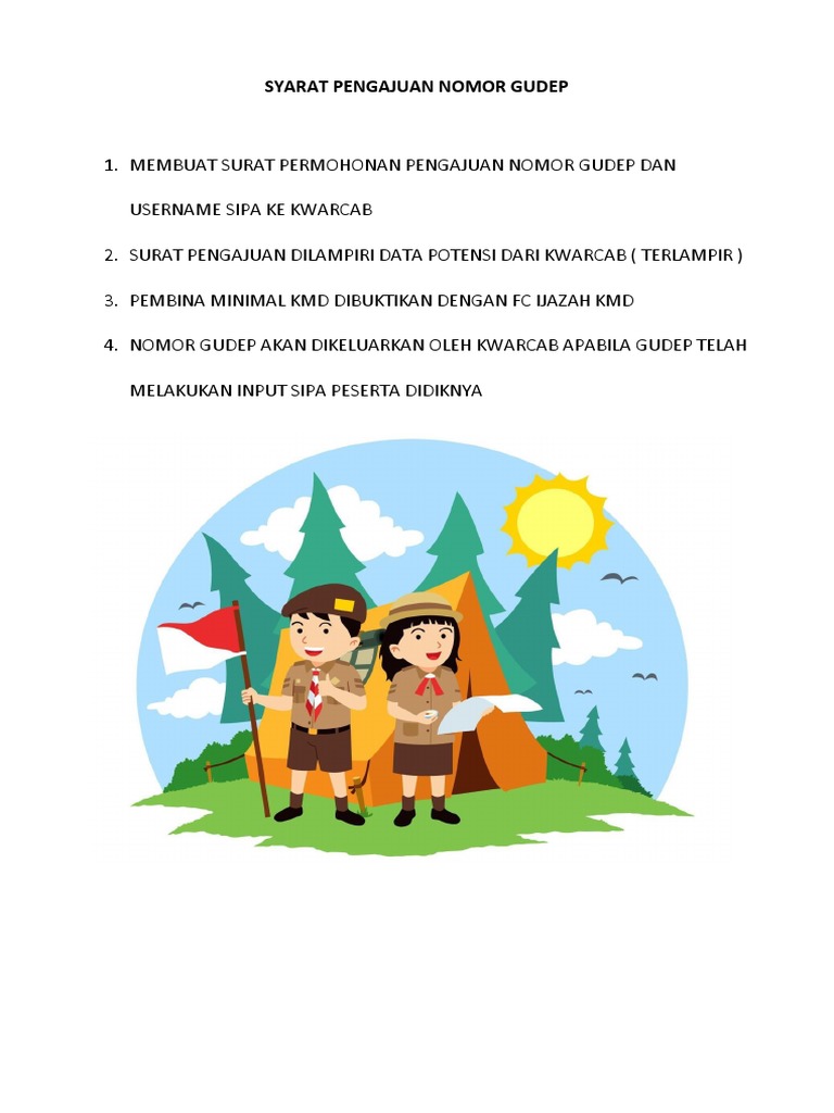 Syarat Pengajuan Nomor Gudep Pramuka | PDF