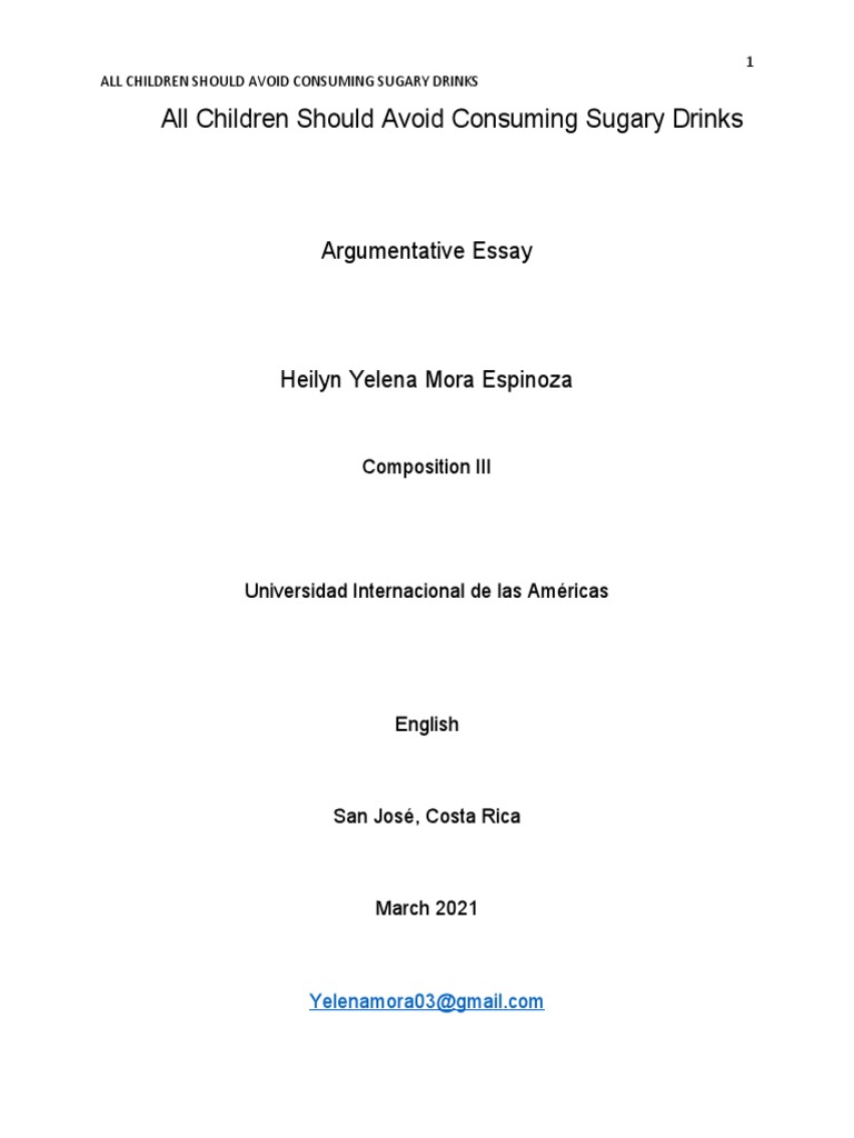 Argumentative Essay | PDF | Sugar | Diet & Nutrition