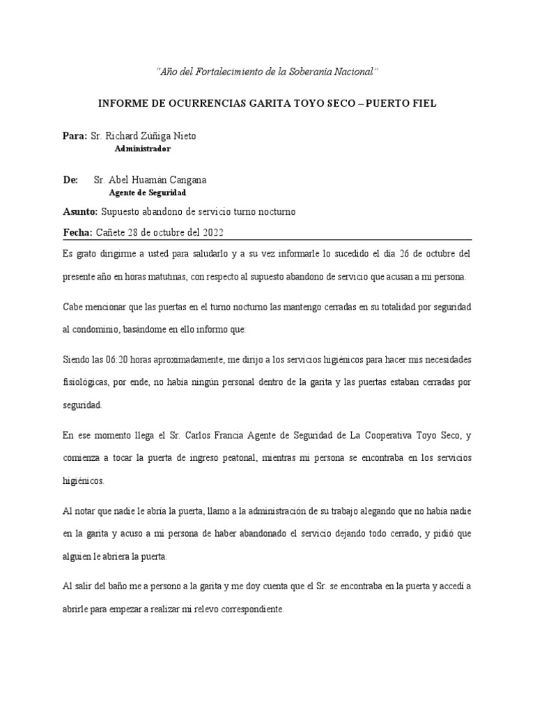 Informe Garita Alta | PDF