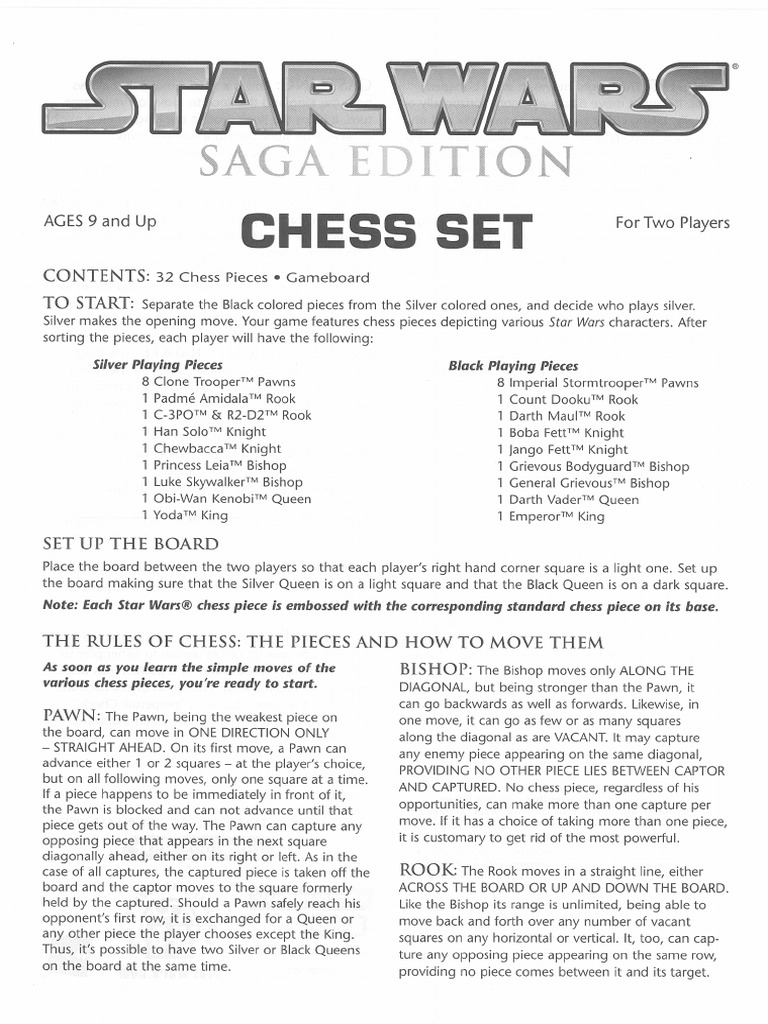 Chess Star Wars Saga Edition | PDF