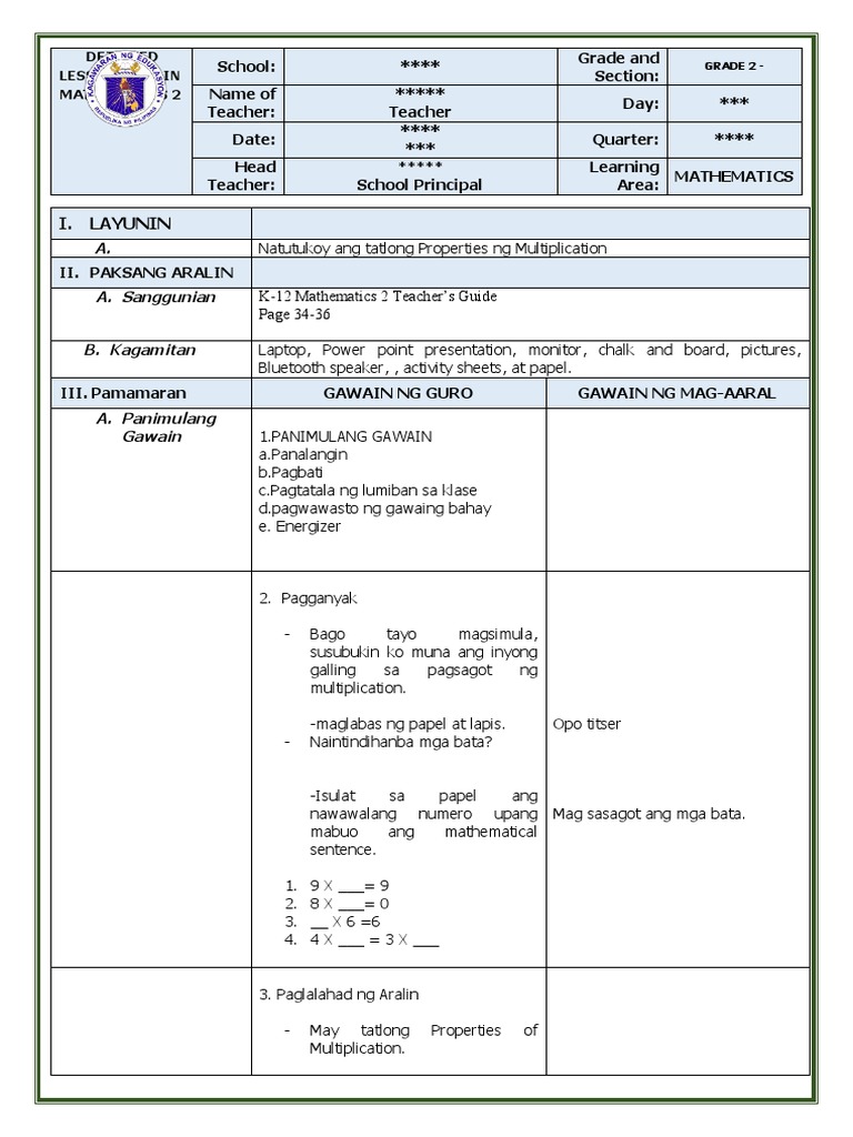 Q2. Math2 DLP | PDF