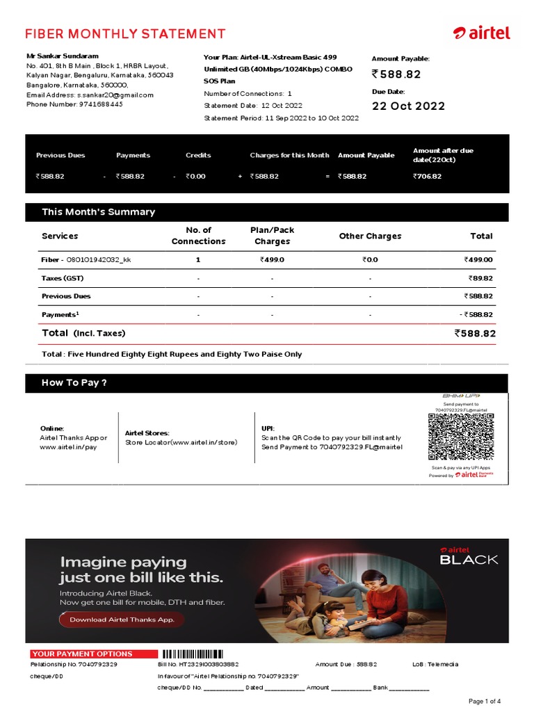 Telephone Bill | PDF | Cheque | Credit Card