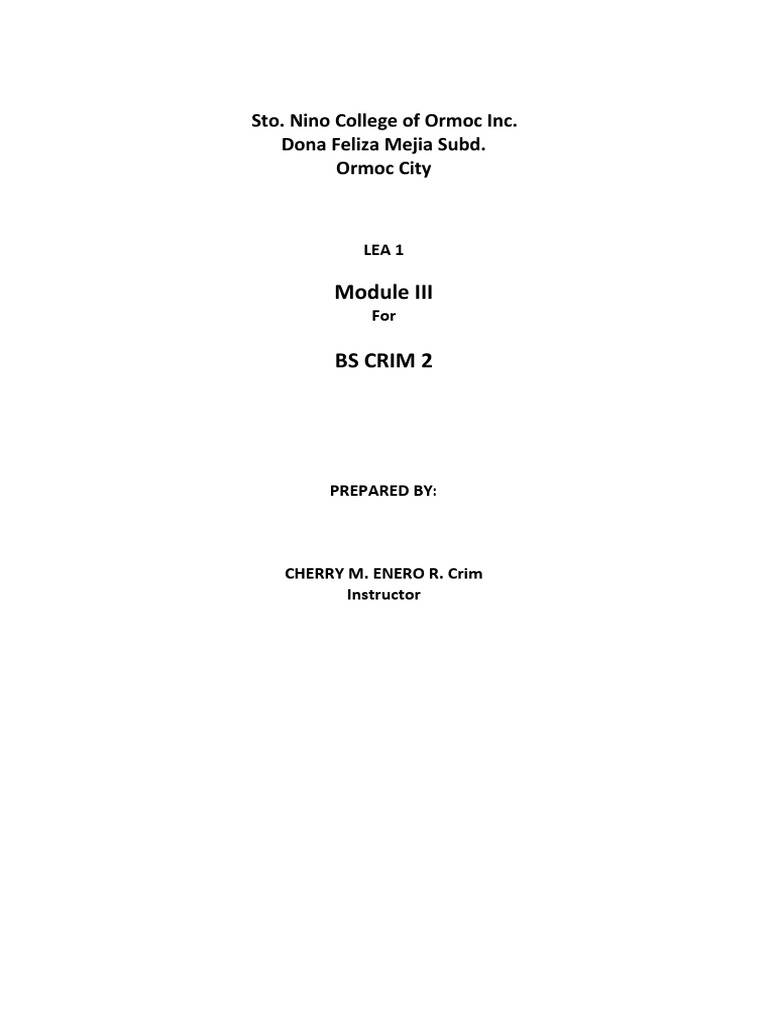 Lea 1 Module III | PDF | Police | Hierarchy