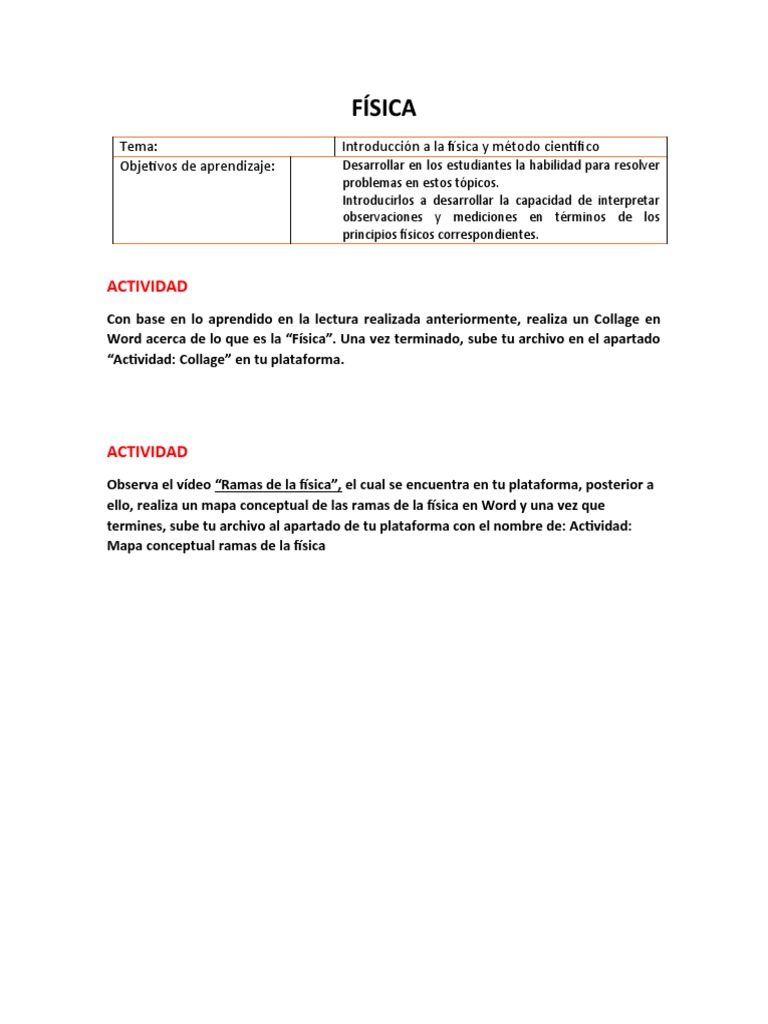 Introducción a la Física y Actividades | PDF
