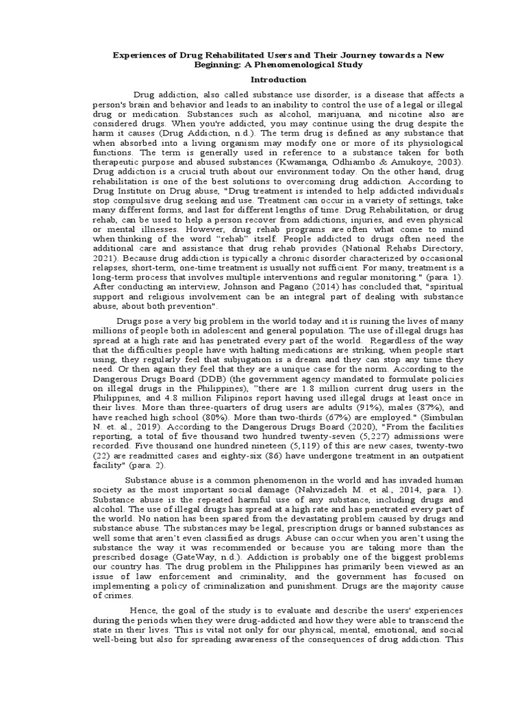 User Experiences in Drug Rehabilitation | PDF | Drug Rehabilitation ...