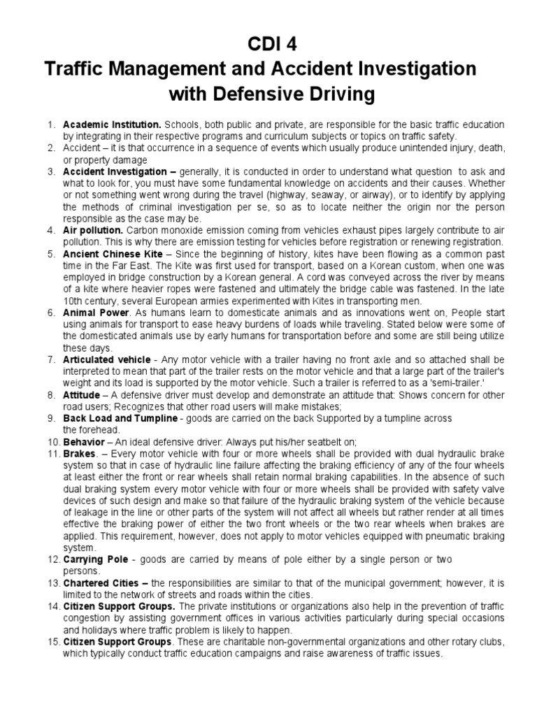 Defensive Driving and Traffic Safety: An Overview of Key Concepts ...