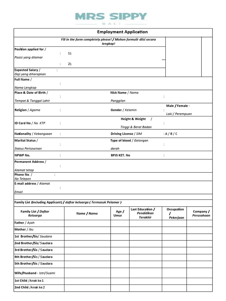 Employment Application | PDF
