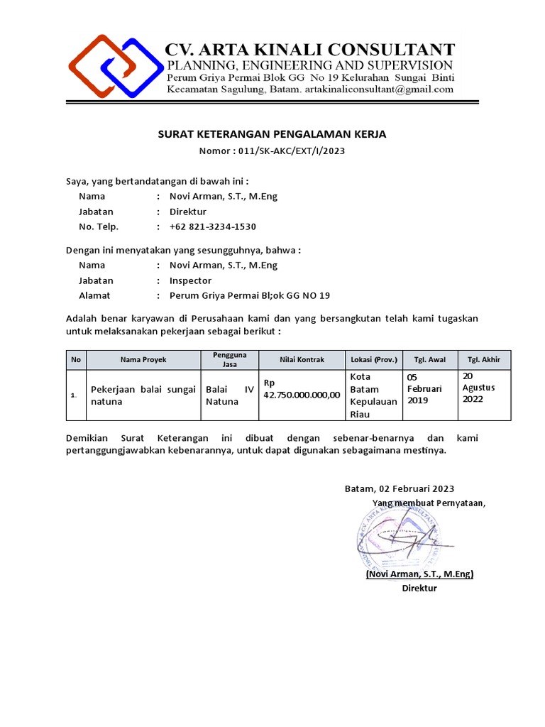 Form Pengalaman Kerja | PDF Form Pengalaman Kerja | PDF