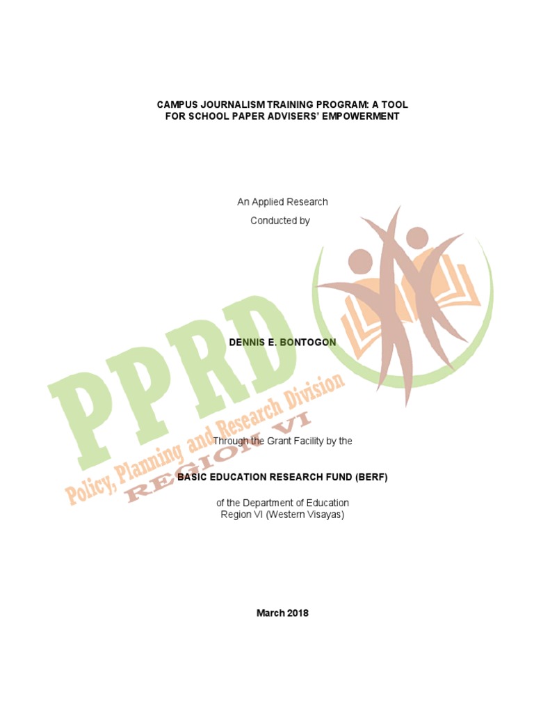 Bontogon, Dennis-Campus Journalism Training Program A Tool | PDF ...