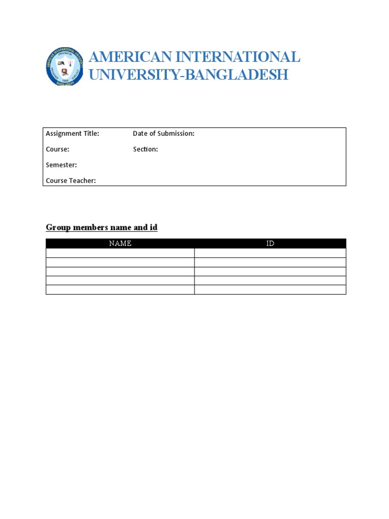 Aiub Cover Page | PDF
