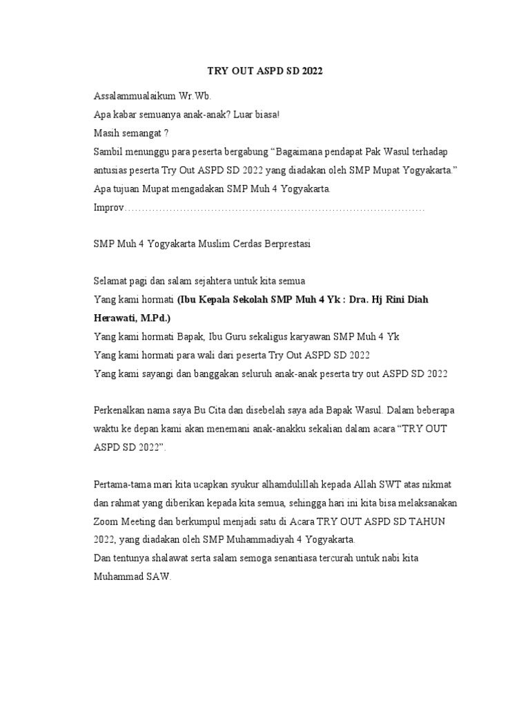 TRY OUT ASPD SD 2022 (AutoRecovered) | PDF