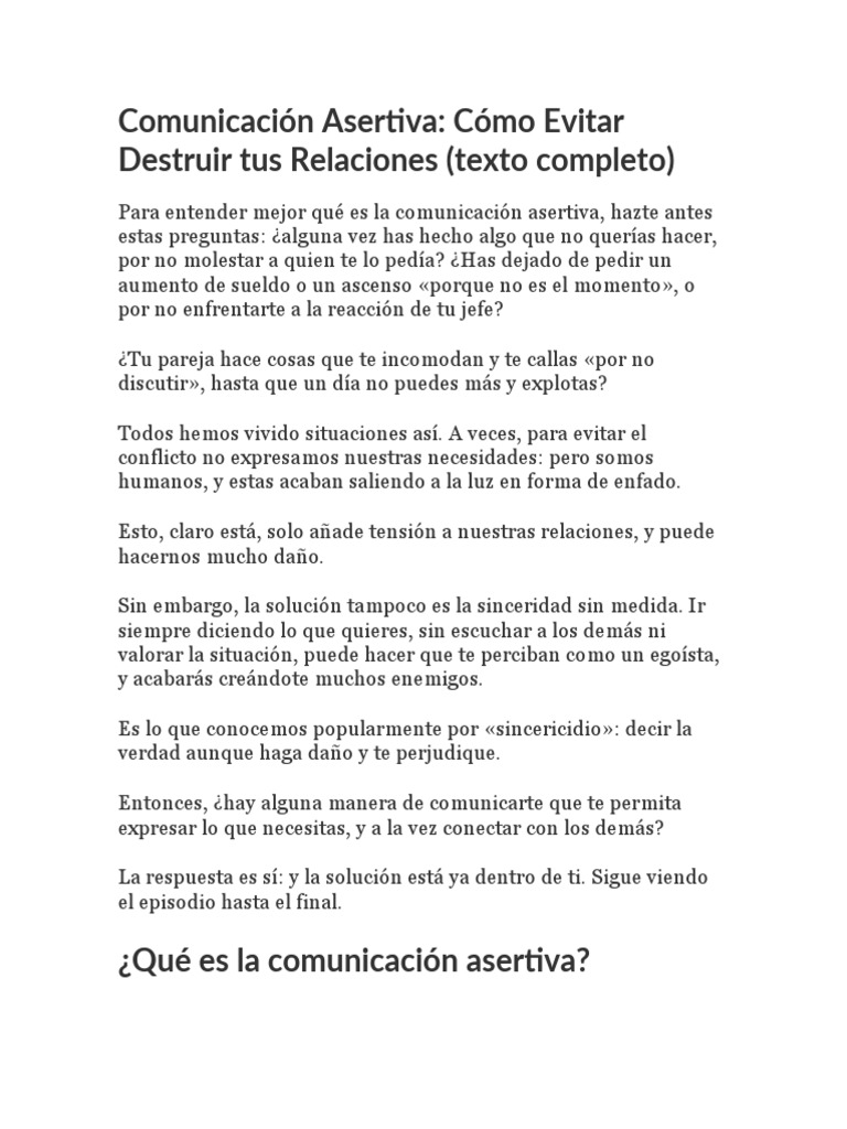 Comunicación Asertiva | PDF | Aprendizaje | Empatía