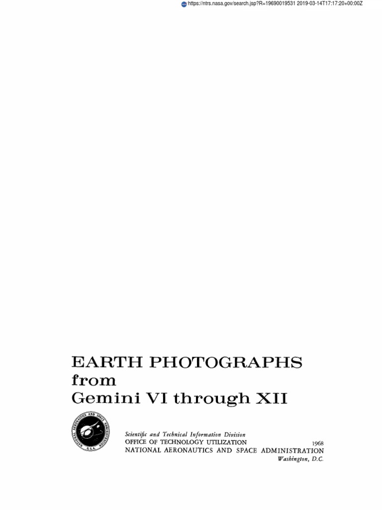 Earth Photographs From Gemini 6 Through 12 | PDF | Project Gemini ...