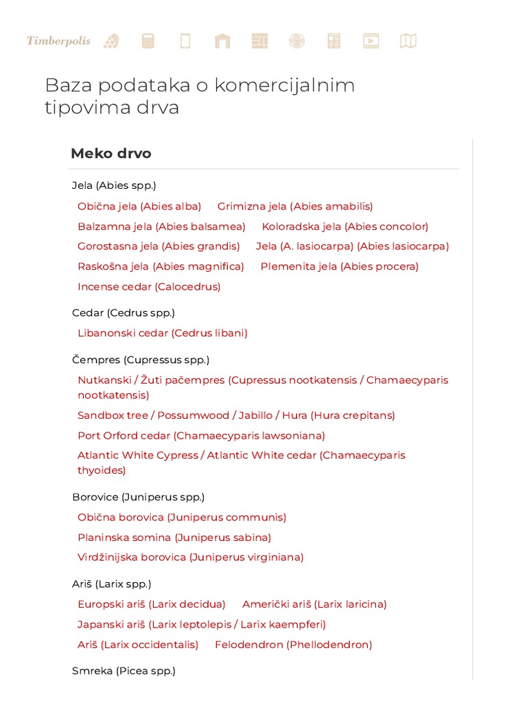 Vrsta Drveta - Meko Drvo - Tvrdo Drvo - Tropsko Drvo | PDF