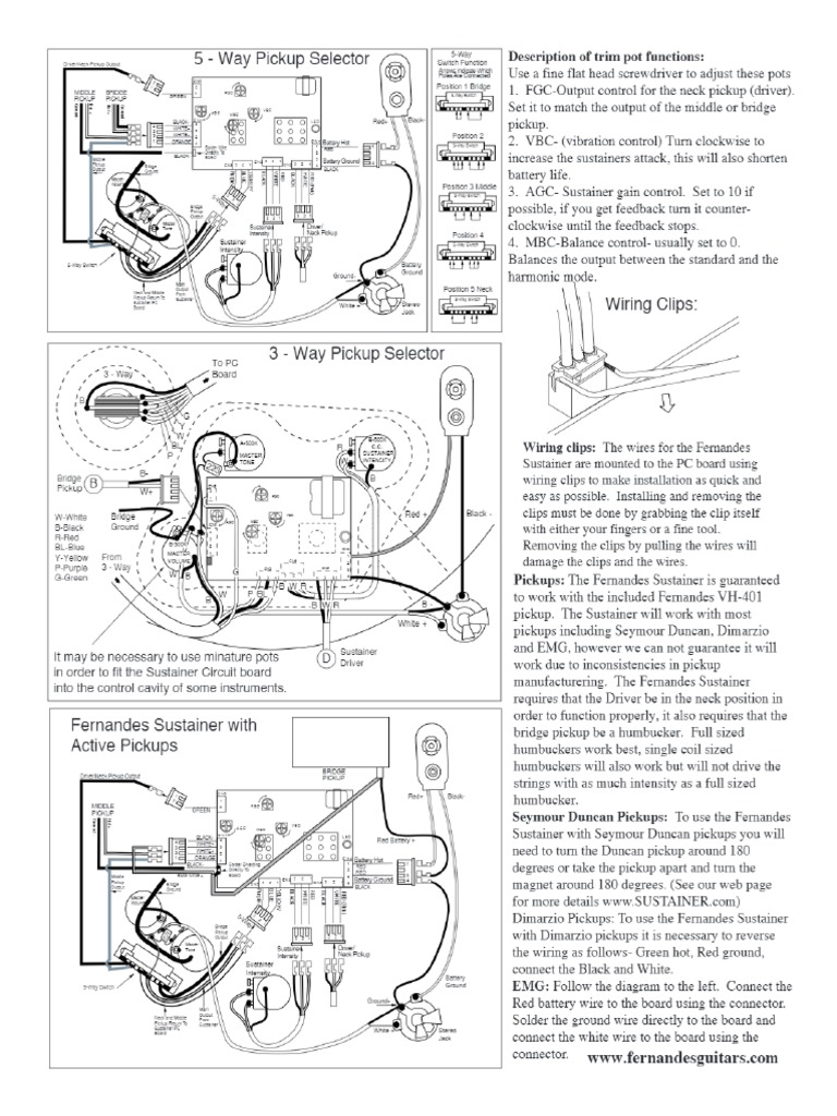 5 - Way Pickup Selector 3 - Way Pickup Selector Wiring Clips - Manualzz ...