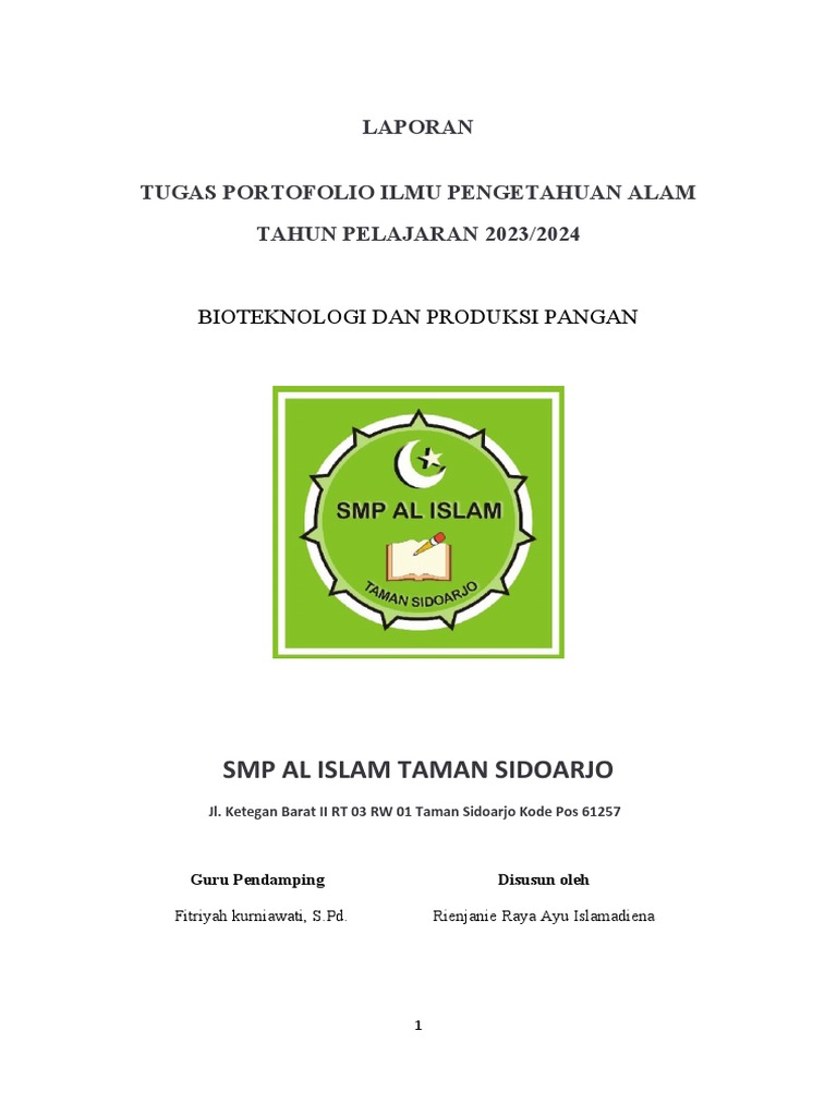 Portofolio Ipa - Rienjanie Raya | PDF