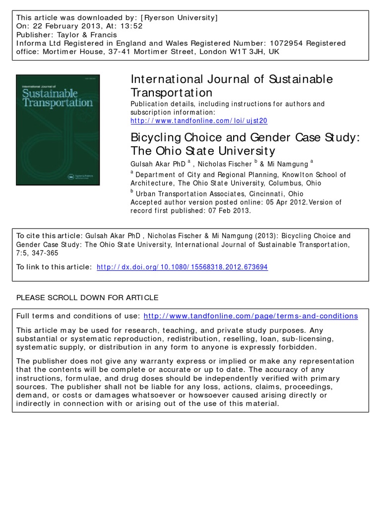 Bicycling Choice and Gender Case Study | Download Free PDF | Risk ...