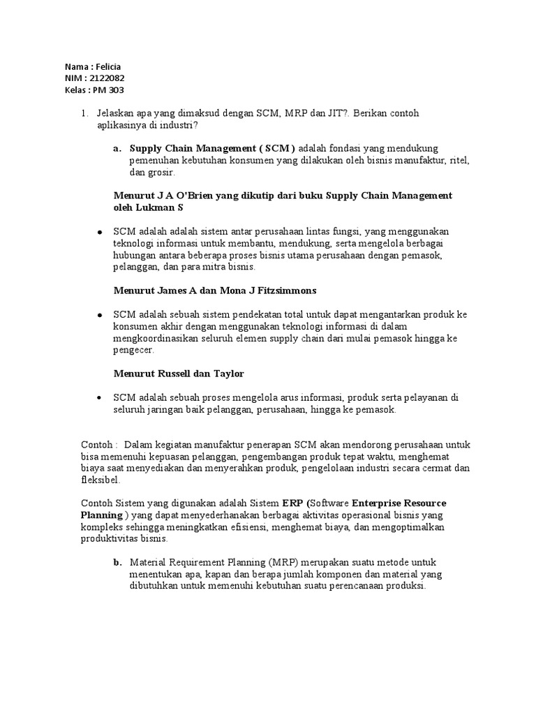 Felicia 2122082 PM 303 Tugas 10 Mo | PDF