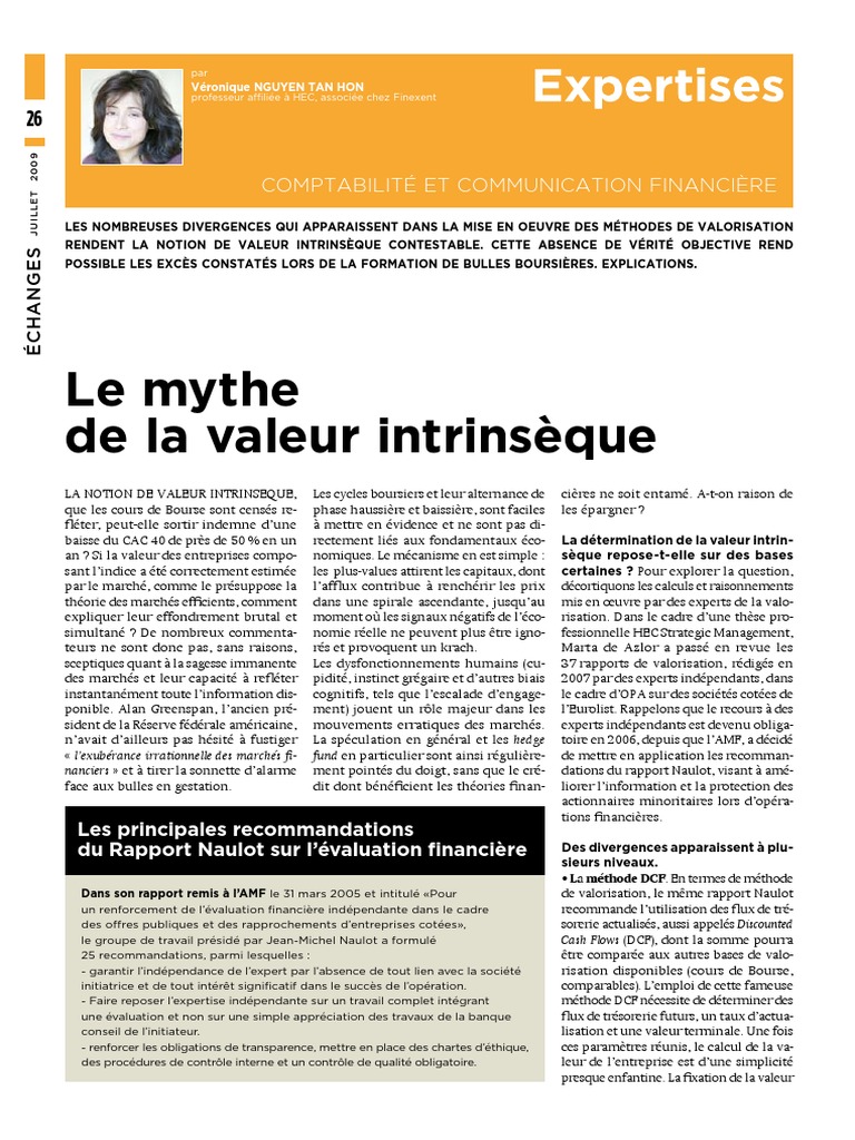 Valeur intrinsèque et bulles boursières | PDF | Dettes | Capitaux propres