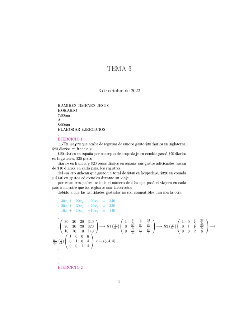 Algebra Lineal Ejercicios + | PDF | Análisis matemático | Matemáticas De La Computación
