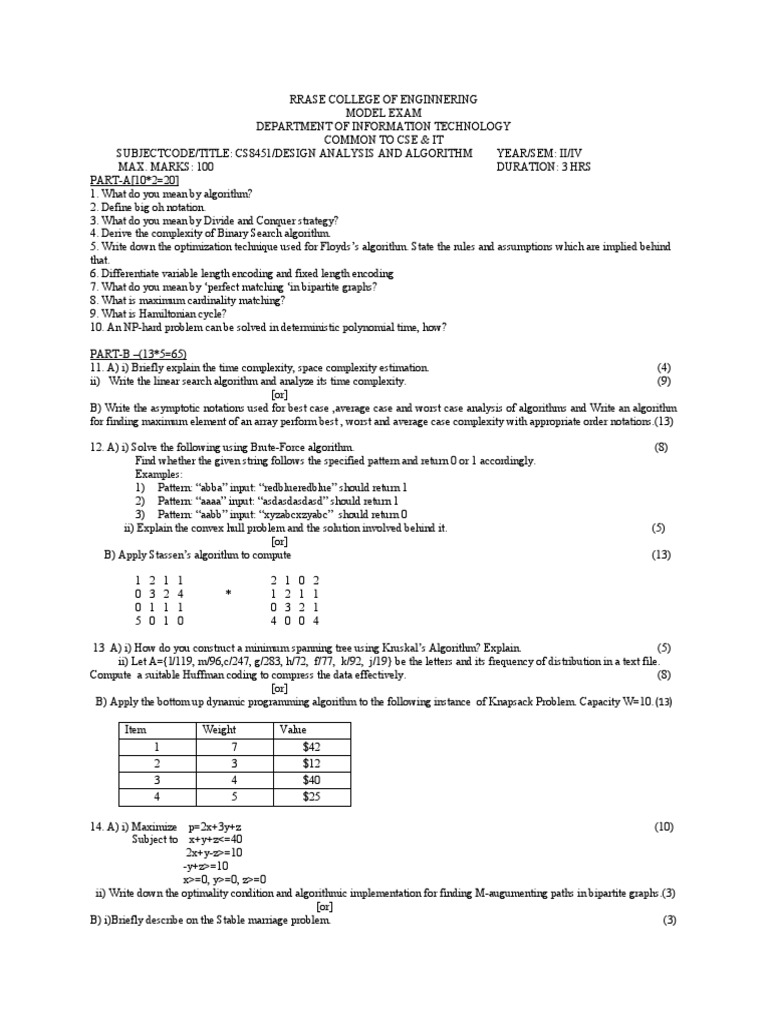Daa Model | PDF | Computational Complexity Theory | Time Complexity Daa Model | PDF | Computational Complexity Theory | Time Complexity