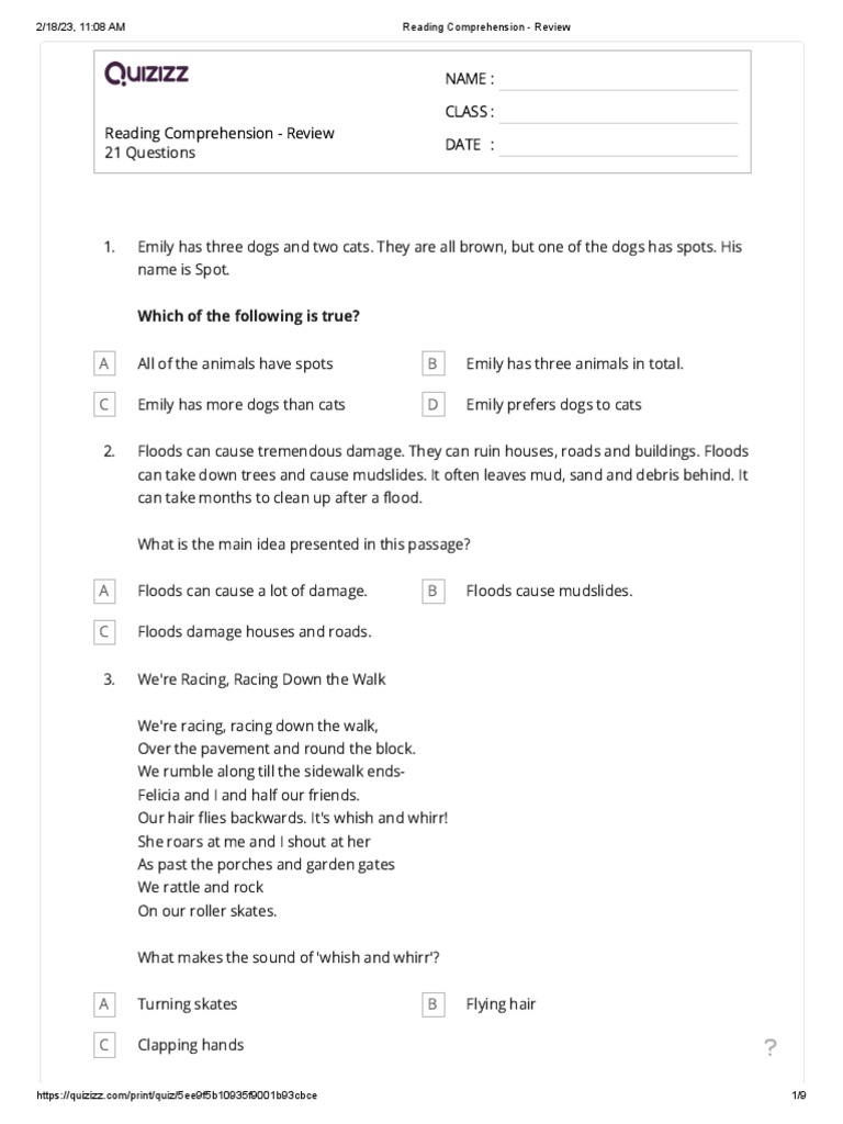 Reading Quiz for Students | PDF | Thomas Edison