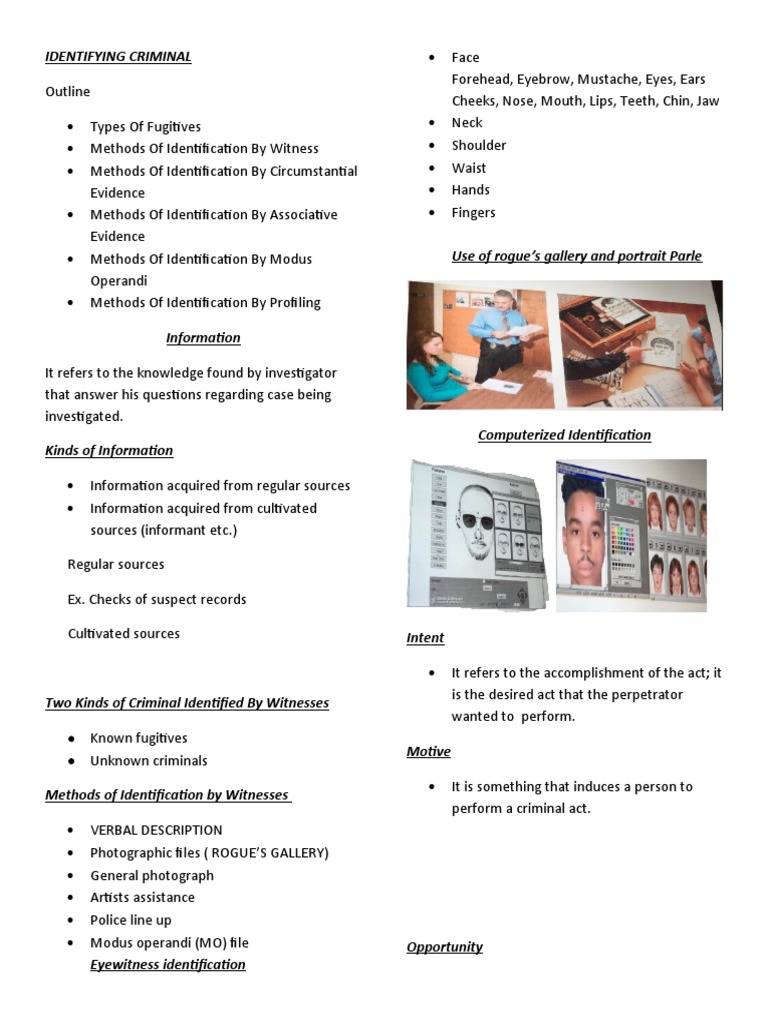 Identifying Criminal | PDF | Offender Profiling | Circumstantial Evidence