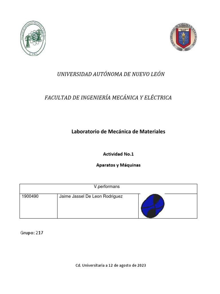 Actividad No.1 LMM | PDF | Laboratorios | Física Aplicada e Interdisciplinaria