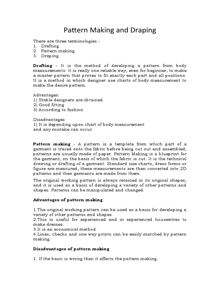 Pattern Making and Draping | PDF | Textiles | Sewing