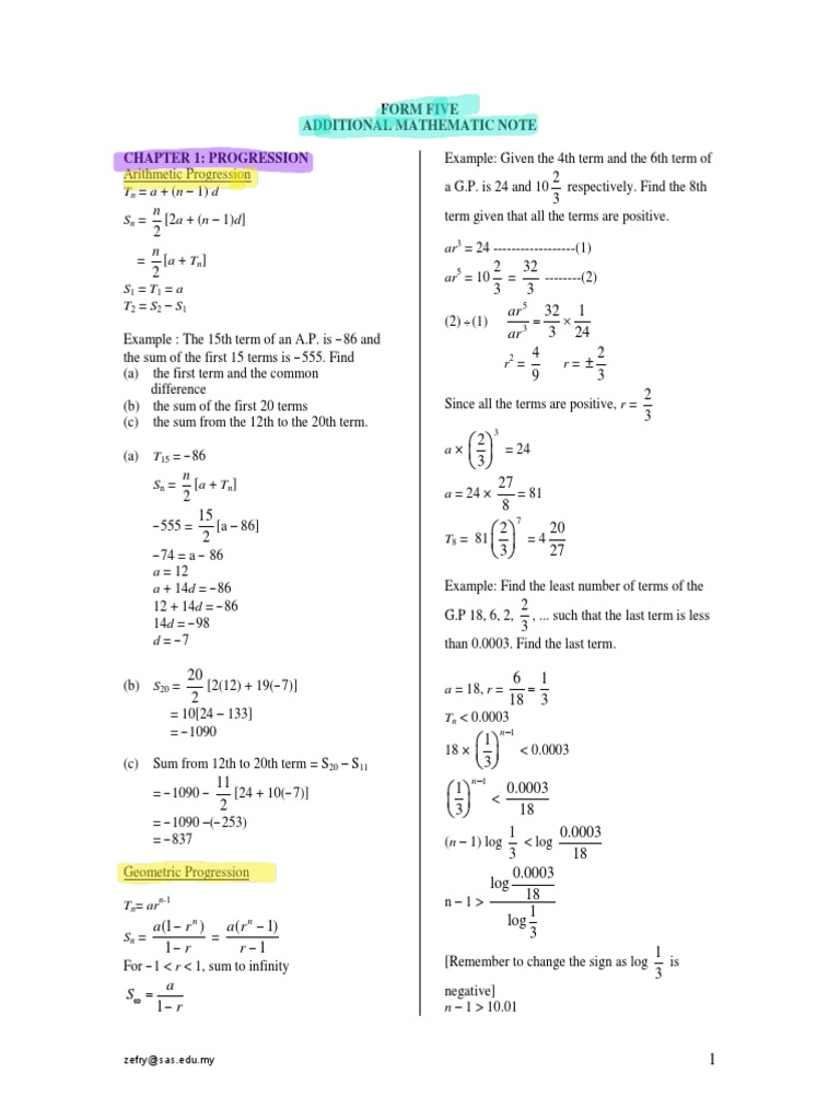 Form 5 Additional Maths Note2022 | PDF | Trigonometric Functions | Acceleration