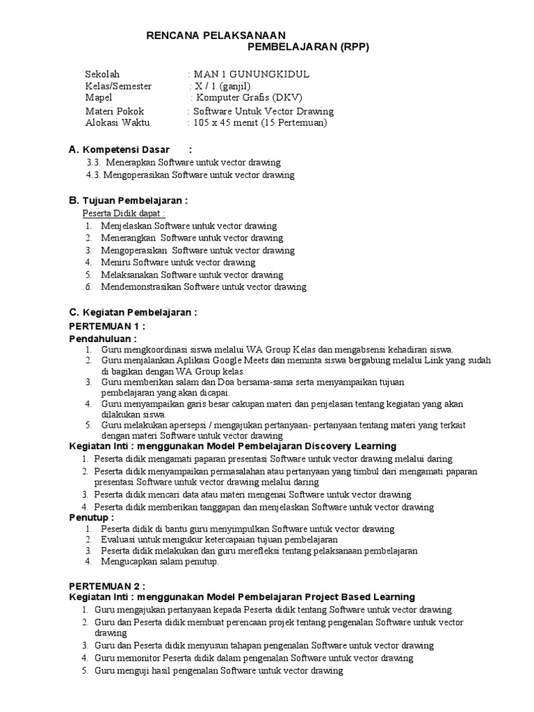 RPP X DKV Software Vektor Drawing | PDF | Karier & Perkembangan