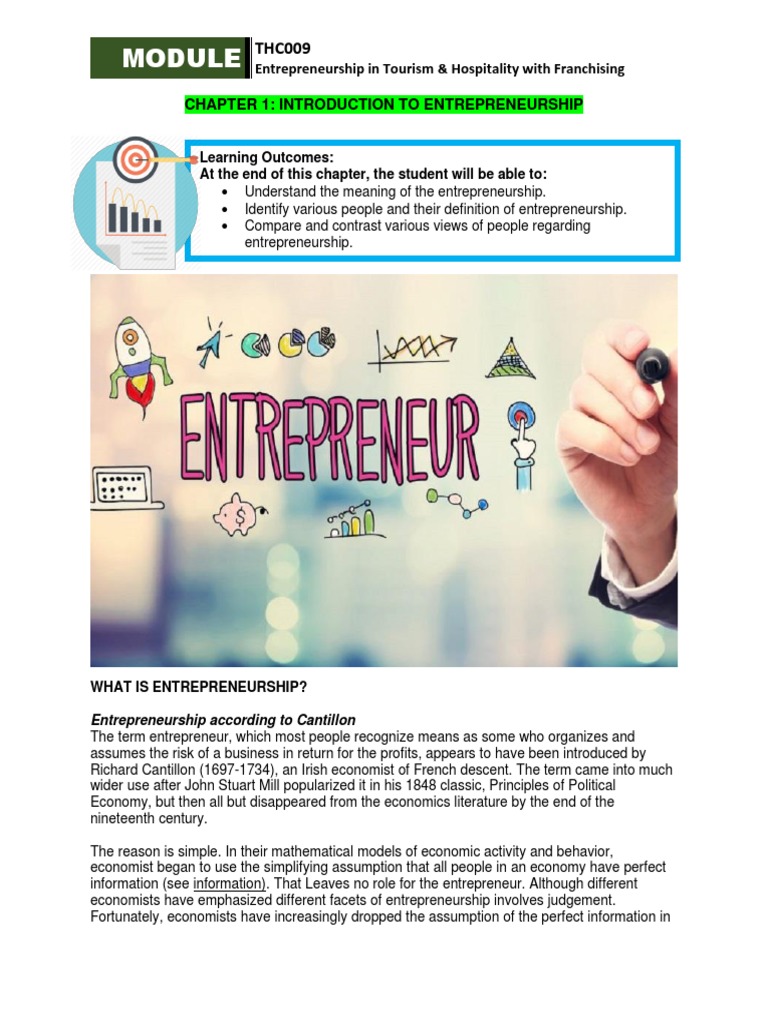 Chapter 1 Introduction To Entrepreneurship Pdf Entrepreneurship