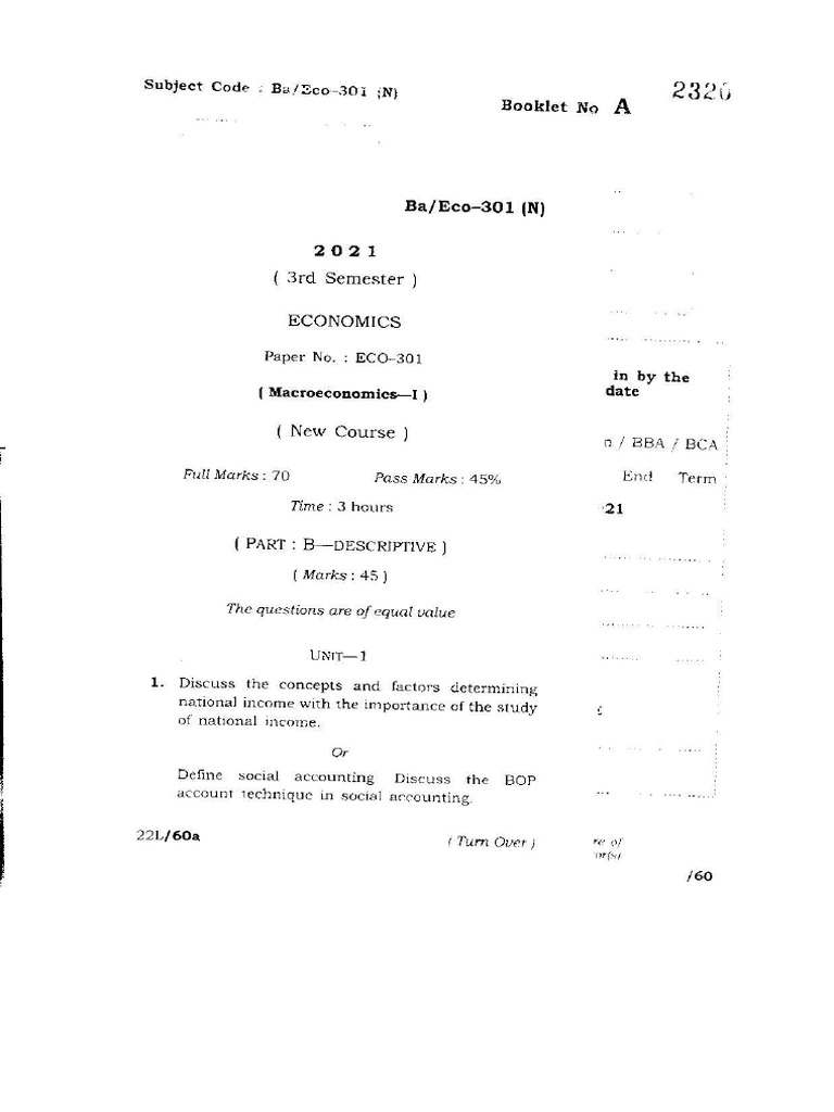 Eco 301 2021 | PDF