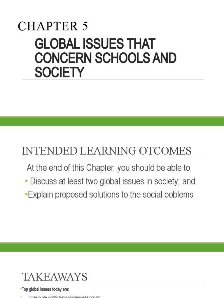 Chapter 5 Global Issues That Concern Schools and Society | PDF