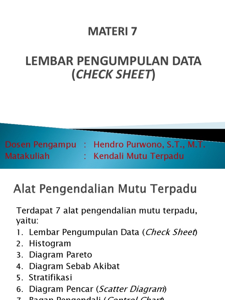 Pengantar Lembar Pengumpulan Data | PDF