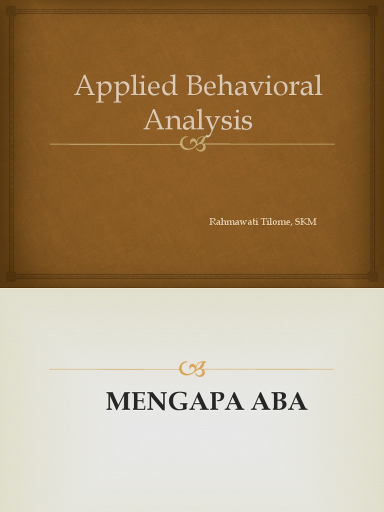 Metode Applied Behavioral Analysis Bagi Anak Autis | PDF