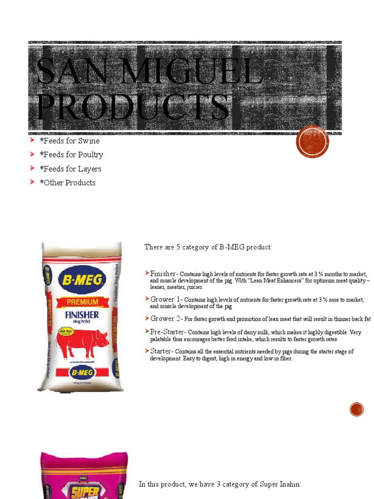San Miguel Products Report | PDF | Meat | Pig