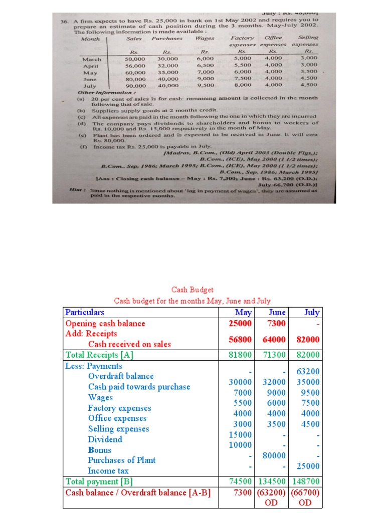 Cash Budget | PDF | Depreciation | Net Present Value