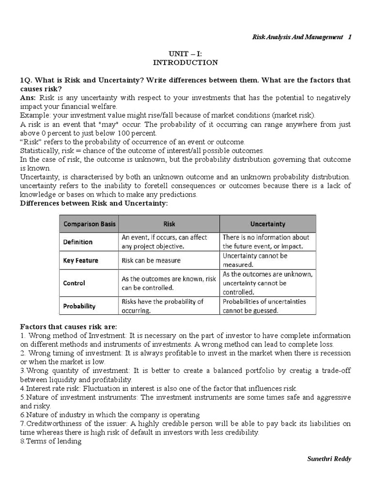 Unit 1 RAM | Download grátis PDF | Risk Management | Risk