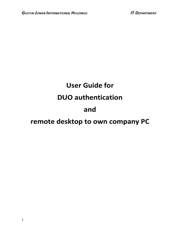 User Guide For DUO Authentication v1.7 | PDF | Ios | Android (Operating ...