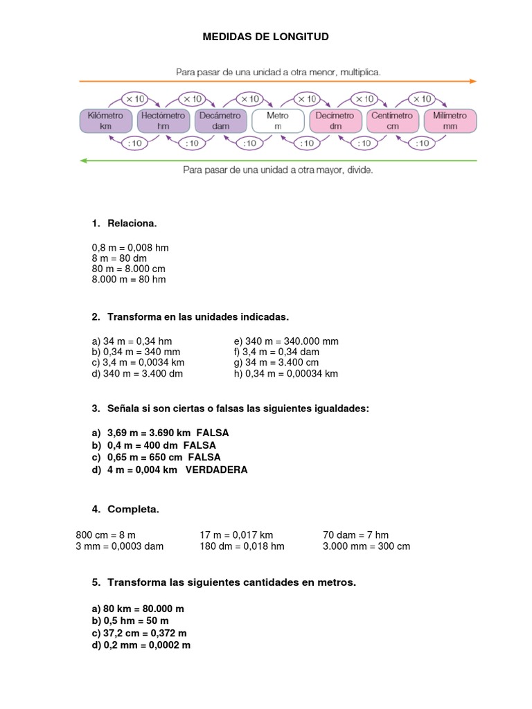 Soluciones Medidas de Longitud | PDF