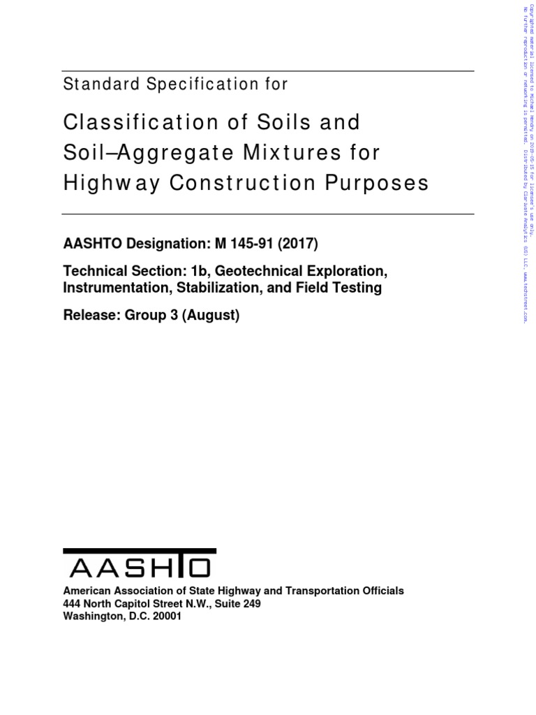 Aashto M145-91 - R17 | PDF | Silt | Sand