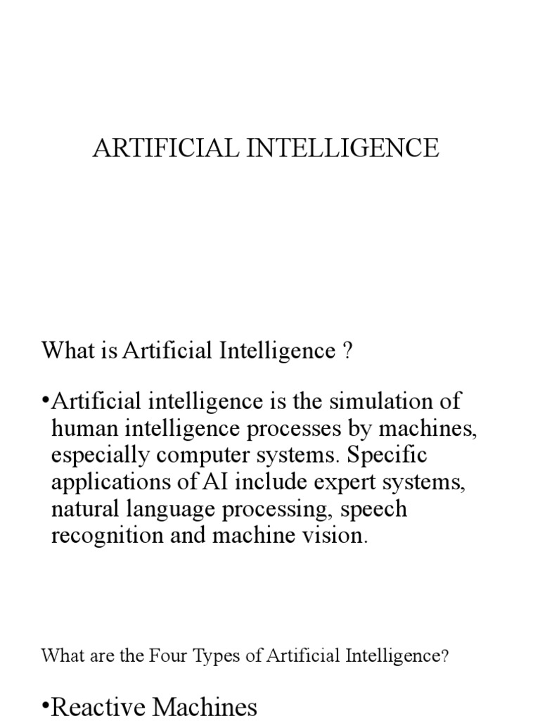 Overview of Artificial Intelligence Types | PDF | Artificial ...
