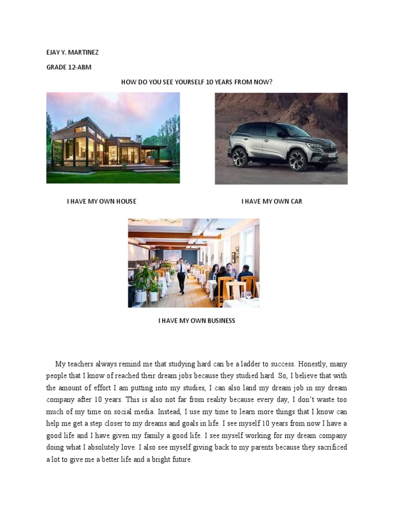 How Do You See Yourself 10 Years From Now | PDF