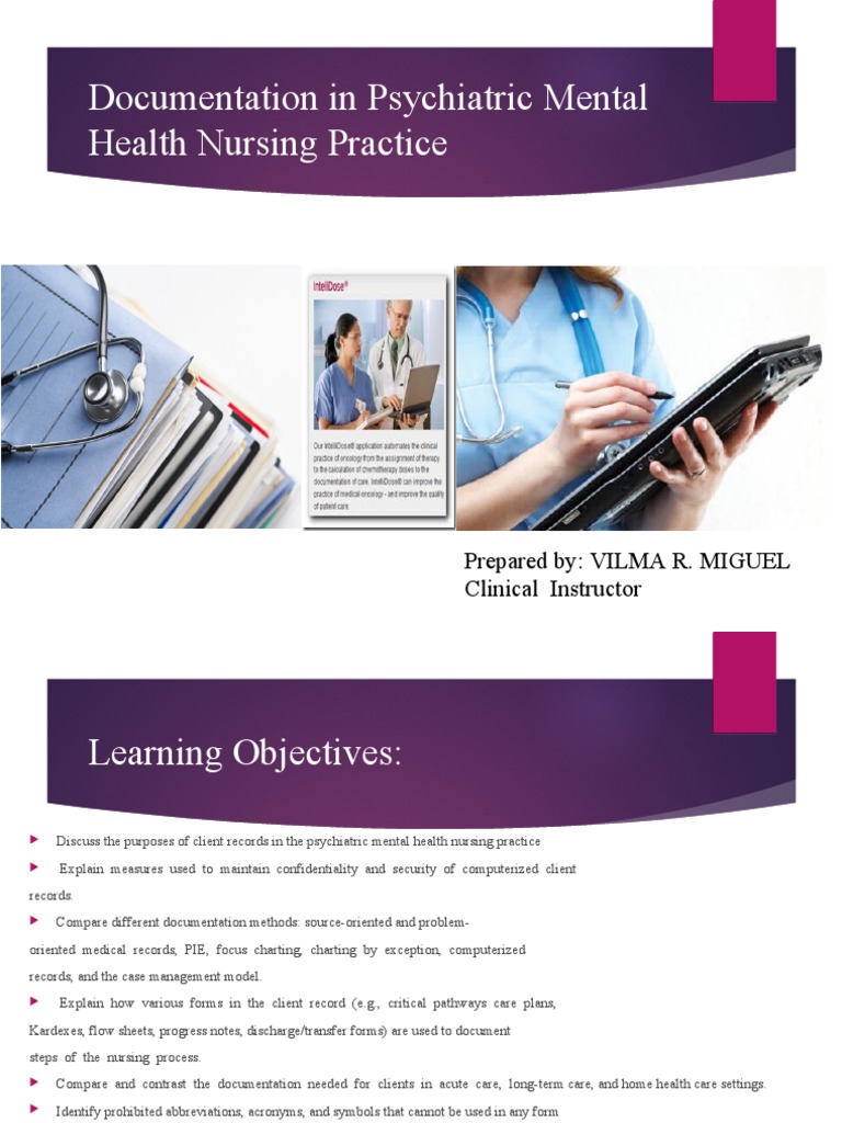 Week 13 Documentation in Psychiatric Mental Health Nursing Practice ...